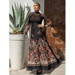 JIORO Kleid 'MIDNIGHT BUTTERFLIES' Damen Gr&ouml;&szlig;e 42 schwarz Winterkleid