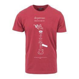 MT Men Shirt 'Depresso' Herren Gr&ouml;&szlig;e XS rubinrot / wei&szlig;