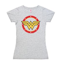 logoshirt T-Shirt 'Wonder Woman Circle Logo' Damen Gr&ouml;&szlig;e S grau