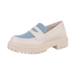 Ital-Design Slipper Damen Gr&ouml;&szlig;e 41 beige / hellblau
