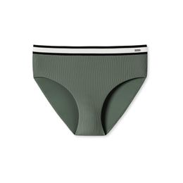 Schiesser Bikinihose 'Aqua Californian Dream' Damen Gr&ouml;&szlig;e M khaki / schwarz / wei&szlig;