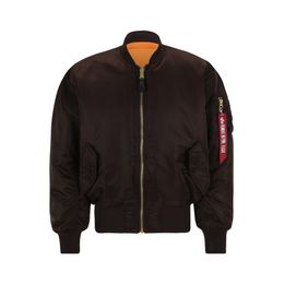 Alpha Industries Jacke 'MA-1' Herren Gr&ouml;&szlig;e XXXL dunkelbraun / orange / feuerrot / wei&szlig;