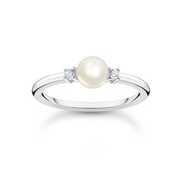 Thomas Sabo Ring Damen Gr&ouml;&szlig;e 54 silber / transparent / wei&szlig;