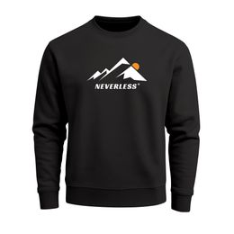 Neverless Sweatshirt 'Minimalistic Mountain' Herren Gr&ouml;&szlig;e XXXL schwarz