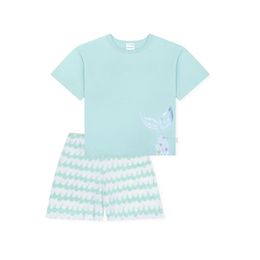 Schiesser Shorty ' Kids Nightwear ' M&auml;dchen Gr&ouml;&szlig;e 92 t&uuml;rkis / wei&szlig;