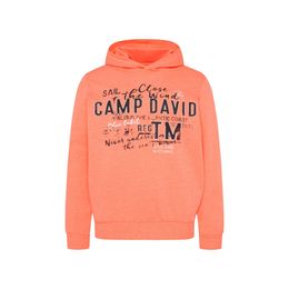 CAMP DAVID Leichter Hoodie mit Label Print Herren Gr&ouml;&szlig;e 4XL neonorange