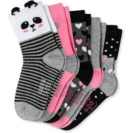 Schiesser Socken M&auml;dchen Gr&ouml;&szlig;e 31/34 grau / hellpink / schwarz