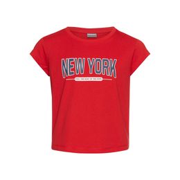 Kidsworld T-Shirt M&auml;dchen Gr&ouml;&szlig;e 140/146 nachtblau / rot / wei&szlig;