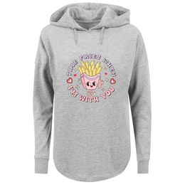 F4NT4STIC Sweatshirt 'Time Fries When I Am With You Valentinstag' Damen Gr&ouml;&szlig;e L gelb / grau / flieder / rosa