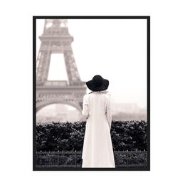 Liv Corday Bild 'Paris it Is' Herren Gr&ouml;&szlig;e 30x40 grau / schwarz / wei&szlig;