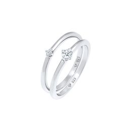 Elli DIAMONDS Ring Set Damen Gr&ouml;&szlig;e 52 silber