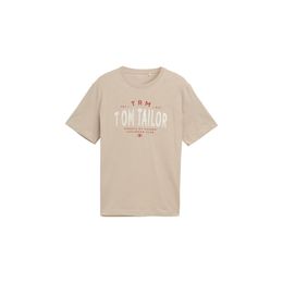 Tom Tailor T-Shirt Herren Gr&ouml;&szlig;e XL beige / rot / wei&szlig;