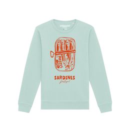 Watapparel Sweatshirt 'Sardines Portugal' Herren Gr&ouml;&szlig;e XXXL azur / dunkelorange