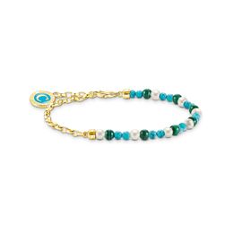 Thomas Sabo Armband Damen Gr&ouml;&szlig;e 15 t&uuml;rkis / aqua / gold / perlwei&szlig;