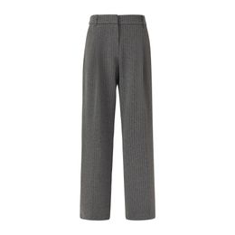 s.Oliver BLACK LABEL Bundfaltenhose Damen Gr&ouml;&szlig;e 34 graumeliert / wei&szlig;
