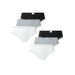 Schiesser Tanga ' Cheeky String ' Damen Gr&ouml;&szlig;e S/M graumeliert / schwarz / wei&szlig;
