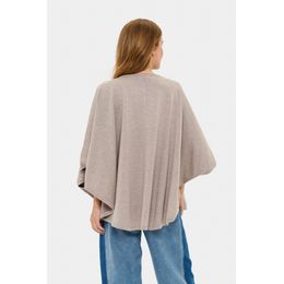 Saint Tropez Poncho Damen Gr&ouml;&szlig;e XS/XL beigemeliert