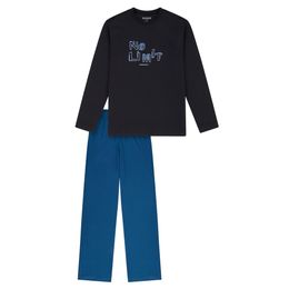 Schiesser Pyjama 'Nightwear' Jungen Gr&ouml;&szlig;e 140 navy / kobaltblau