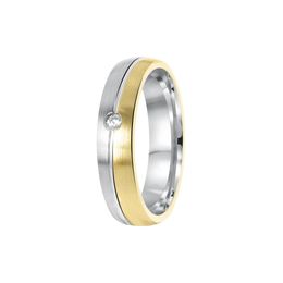 Lucardi Ring Damen Gr&ouml;&szlig;e 60 gold / silber