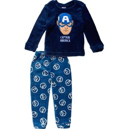 MARVEL Schlafanzug 'Captain America' Jungen Gr&ouml;&szlig;e 104/110 blau