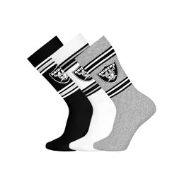 Huddle Freizeitsocken ' NFL Las Vegas Raiders Crew ' Herren Gr&ouml;&szlig;e 43/46 graumeliert / schwarz / wei&szlig;