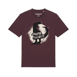 Watapparel T-Shirt ' Papasaurus ' Herren Gr&ouml;&szlig;e L dunkelrot / schwarz / wei&szlig;