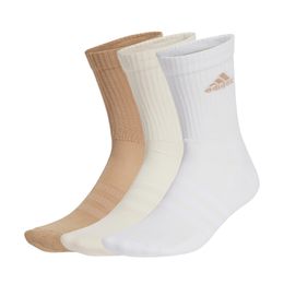 adidas Performance Sportsocken 'Cushioned Crew 3 Pairs' Herren Gr&ouml;&szlig;e 28/30 ecru / brokat / wei&szlig;