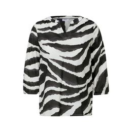 Cecil Zebra Print Baumwollbluse Damen Gr&ouml;&szlig;e XXL grau