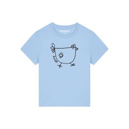 Watapparel Shirt ' Le poulet - das Huhn ' Damen Gr&ouml;&szlig;e XXL hellblau / schwarz