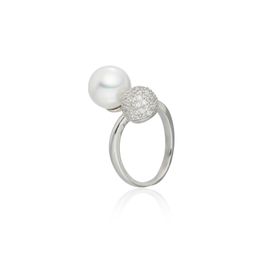 Lulu & Jane Lulu & Jane Ring Damen Gr&ouml;&szlig;e 50 silber / transparent / perlwei&szlig;
