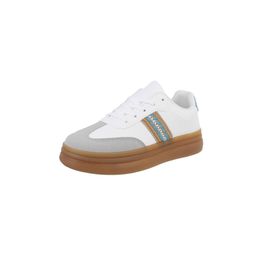 Ital-Design Sneaker Damen Gr&ouml;&szlig;e 38 blau / grau / wei&szlig;