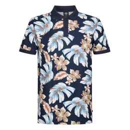 PETROL INDUSTRIES Poloshirt 'Blueview' Herren Gr&ouml;&szlig;e XXL dunkelbeige / navy / himmelblau / umbra