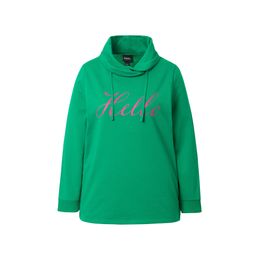 Ulla Popken Sweatshirt Damen Gr&ouml;&szlig;e XL/XXL dunkelgr&uuml;n / pink