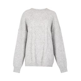 Apricot Cable Waffle Knit Oversized Jumper ' ' Damen Gr&ouml;&szlig;e L grau