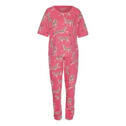 Vivance Pyjama 'Dreams' Damen Gr&ouml;&szlig;e XS pink / puder / schwarz / wei&szlig; Winterkleid