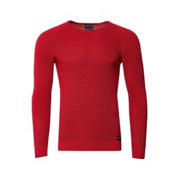 Rusty Neal Figurbetonter Feinstrick Pullover Herren Gr&ouml;&szlig;e M rot