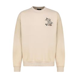 Sublevel Sweatshirt Herren Gr&ouml;&szlig;e M beige / schwarz