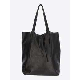 Sevabags Shopper 'Shopper Tasche Damen in Metallic Echtleder' Damen Gr&ouml;&szlig;e One Size schwarz