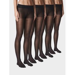 Bataillon Belette Strumpfhose 'Strumpfhose transparent 40DEN (4er Pack) &ndash; semitransparent & rei&szlig;fest' Damen Gr&ouml;&szlig;e S schwarz
