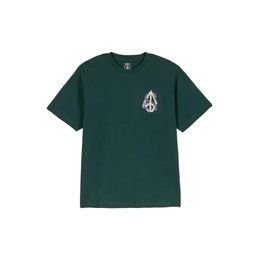 Volcom T-Shirt 'Snake Peace LSE' Herren Gr&ouml;&szlig;e XL grau / dunkelgr&uuml;n / wei&szlig;