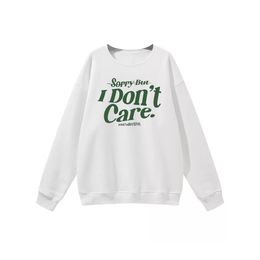 Gorhey Pullover 'Women's Crew Neck Oversized Sweatshirt with Slogan Print' Damen Gr&ouml;&szlig;e XS wei&szlig;