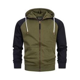 INDICODE Jeans Sweatjacke 'Pulko' Herren Gr&ouml;&szlig;e XXL navy / oliv