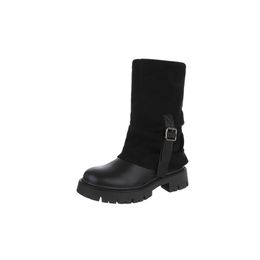 Ital-Design Stiefelette Damen Gr&ouml;&szlig;e 37 schwarz Winterschuhe