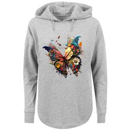 F4NT4STIC Sweatshirt 'Schmetterling' Damen Gr&ouml;&szlig;e L grau / mischfarben