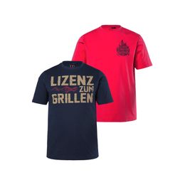 JP1880 T-Shirt Herren Gr&ouml;&szlig;e 5XL beige / feuerrot / schwarz