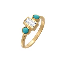 Elli Premium Ring Damen Gr&ouml;&szlig;e 54 t&uuml;rkis / gold / wei&szlig;