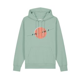 Watapparel Sweatshirt 'Countryside 01' Herren Gr&ouml;&szlig;e XS petrol / mint / orange / wei&szlig;