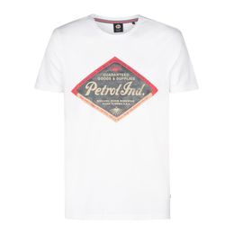 PETROL INDUSTRIES T-Shirt 'Bluefin' Herren Gr&ouml;&szlig;e XL dunkelgrau / hellorange / rot / wei&szlig;