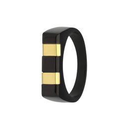 Lucardi Ring Herren Gr&ouml;&szlig;e 60 gold / schwarz