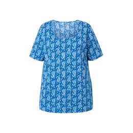 Ulla Popken Shirt Damen Gr&ouml;&szlig;e XXXL/4XL royalblau / wei&szlig;